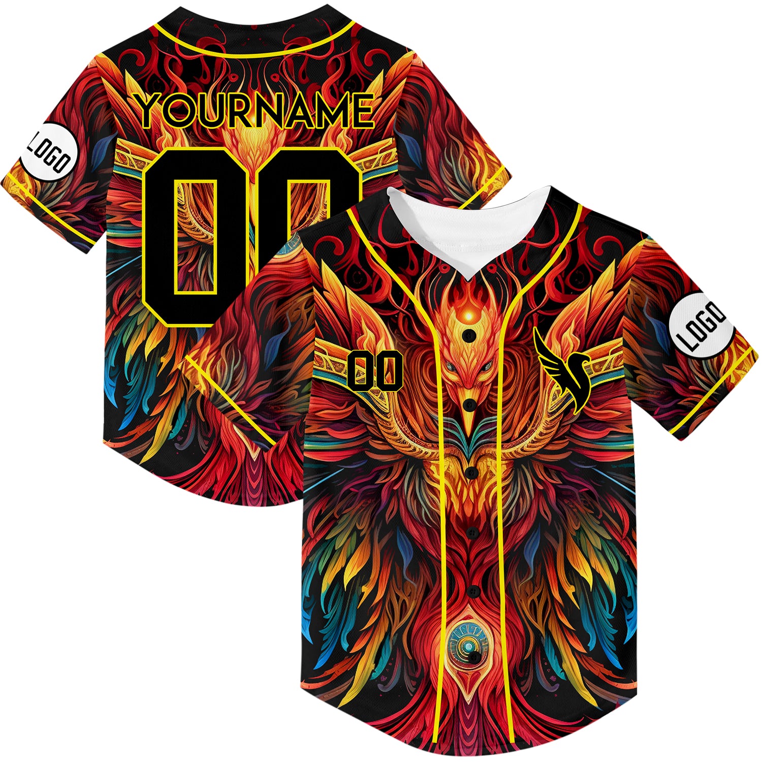 Custom Phoenix Baseball Jersey Rave For EDM EDC Festivals – customspresent