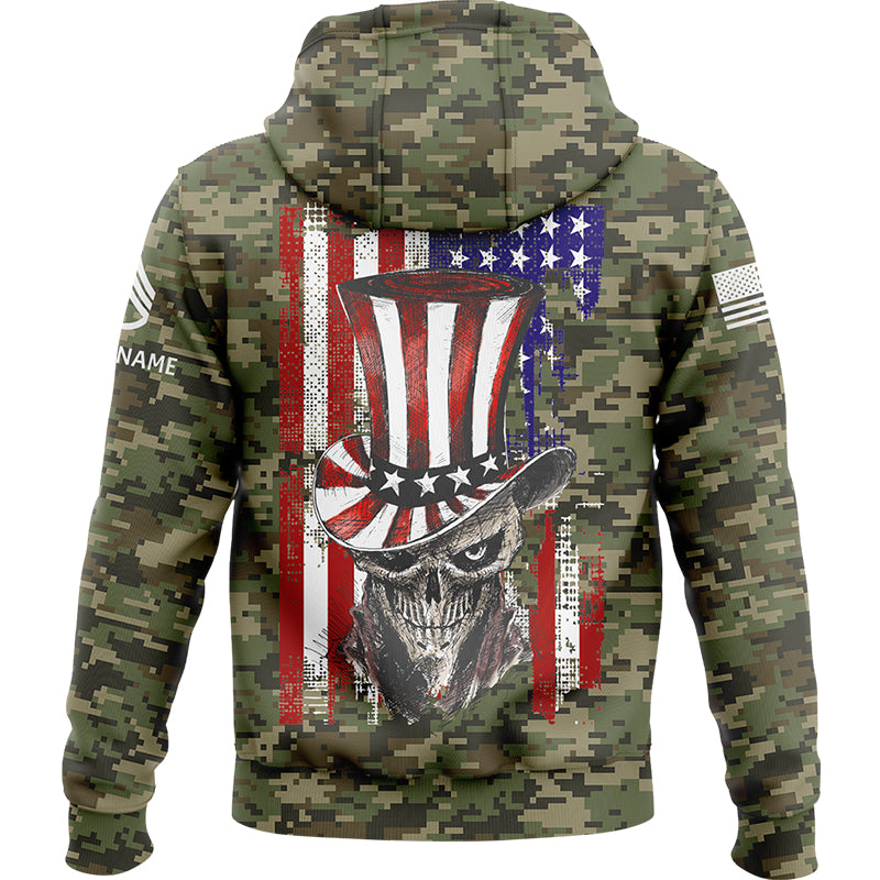 Custom Camo Magician Skull U.S. Army Military Staff Sergeant Rank Name ...